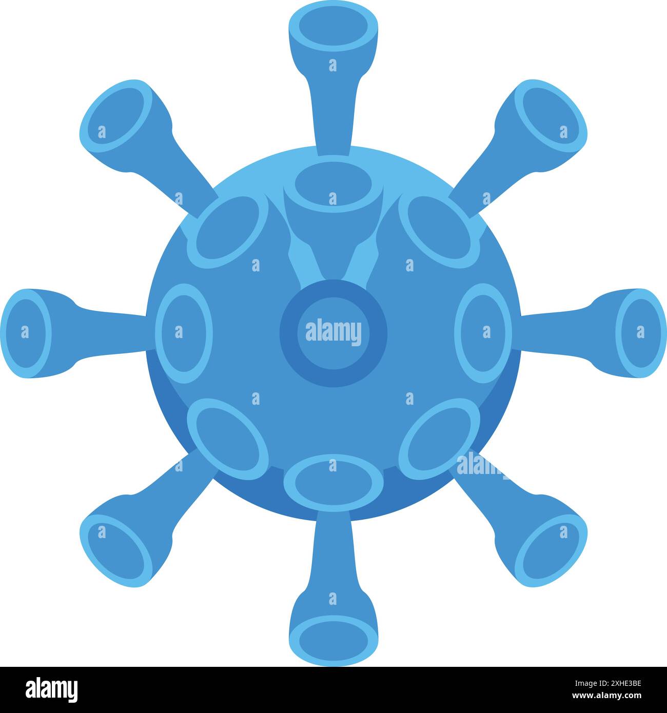 Blue virus cell spreading, showing infection and sickness Stock Vector ...