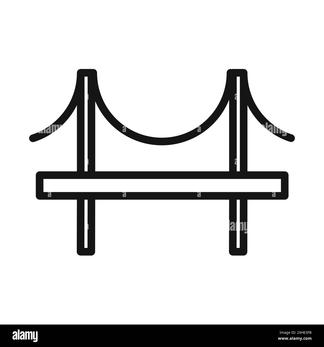 bridge icon Vector symbol or sign set collection in black and white ...