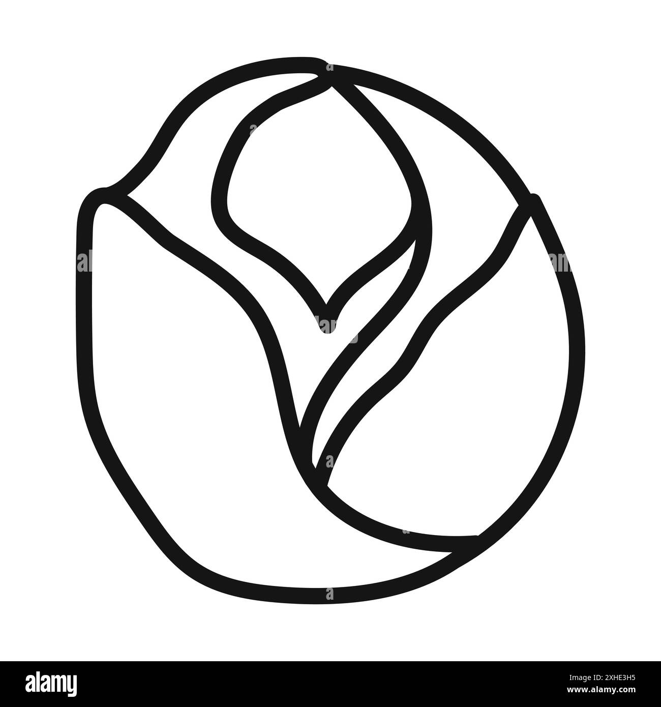 Brussels sprouts Cabbage icon Vector symbol or sign set collection in ...