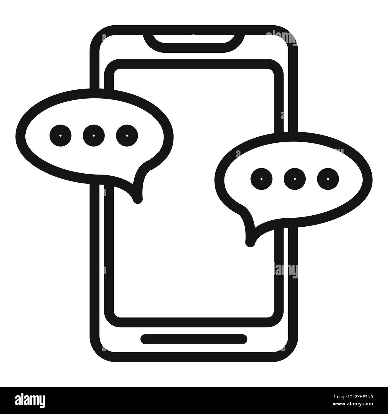 Chatting message on mobile phone icon Vector symbol or sign set ...