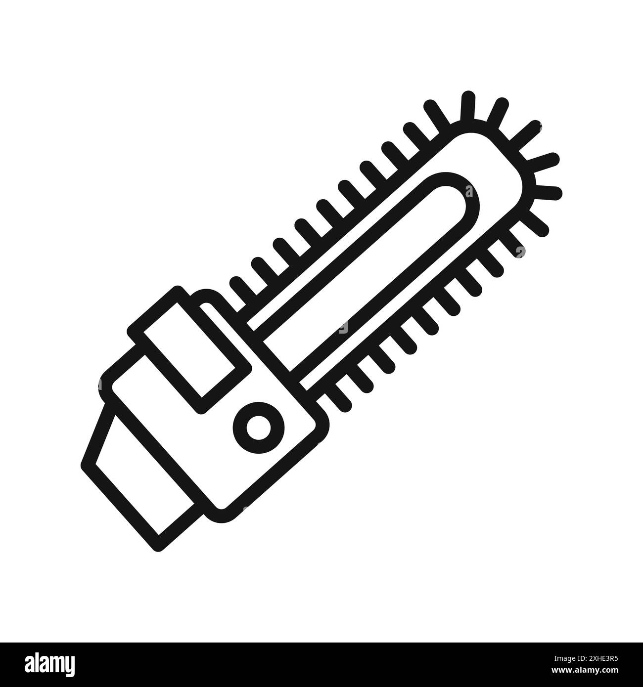 Chainsaw icon Vector symbol or sign set collection in black and white ...