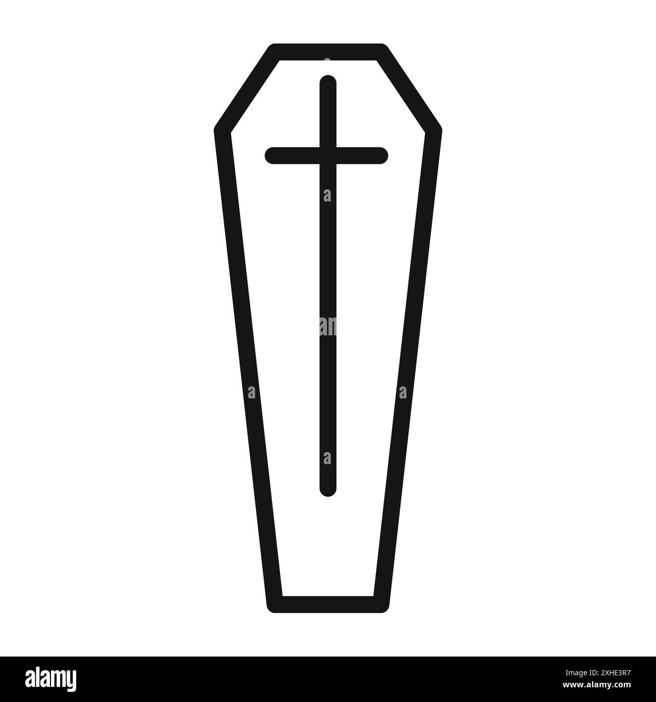 Coffin with christian cross icon Vector symbol or sign set collection ...