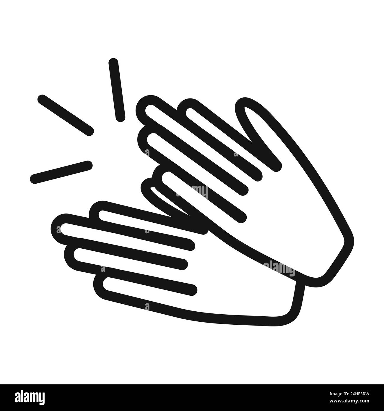 Clapping hand icon Vector symbol or sign set collection in black and white outline Stock Vector ...