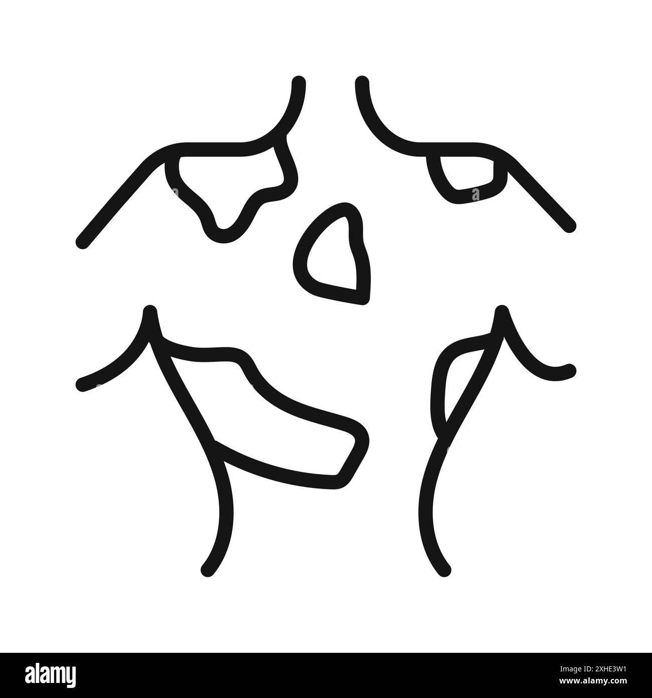 Contact Dermatitis Icon Vector Symbol Or Sign Set Collection In Black