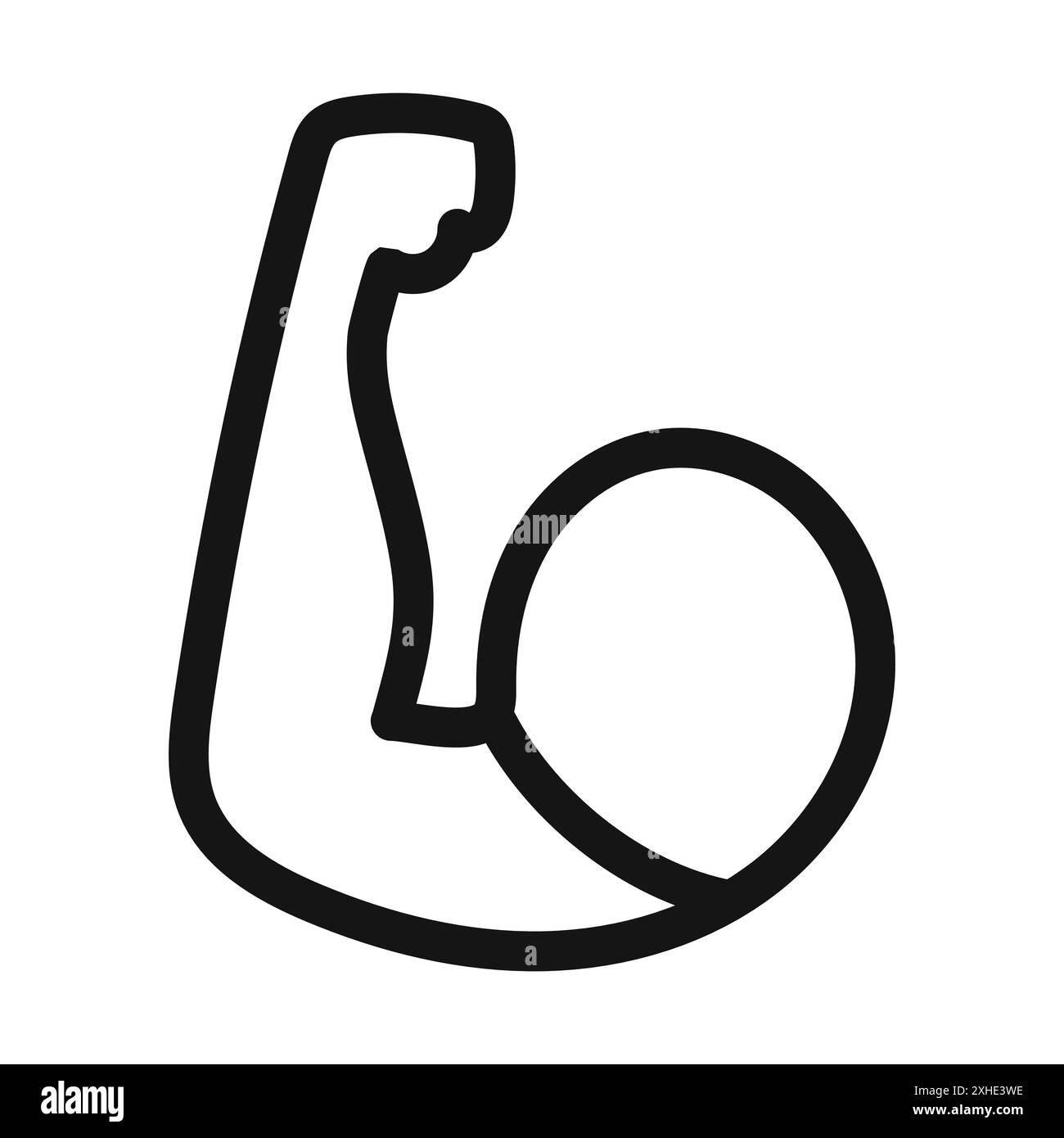 Biceps icon Vector symbol or sign set collection in black and white ...