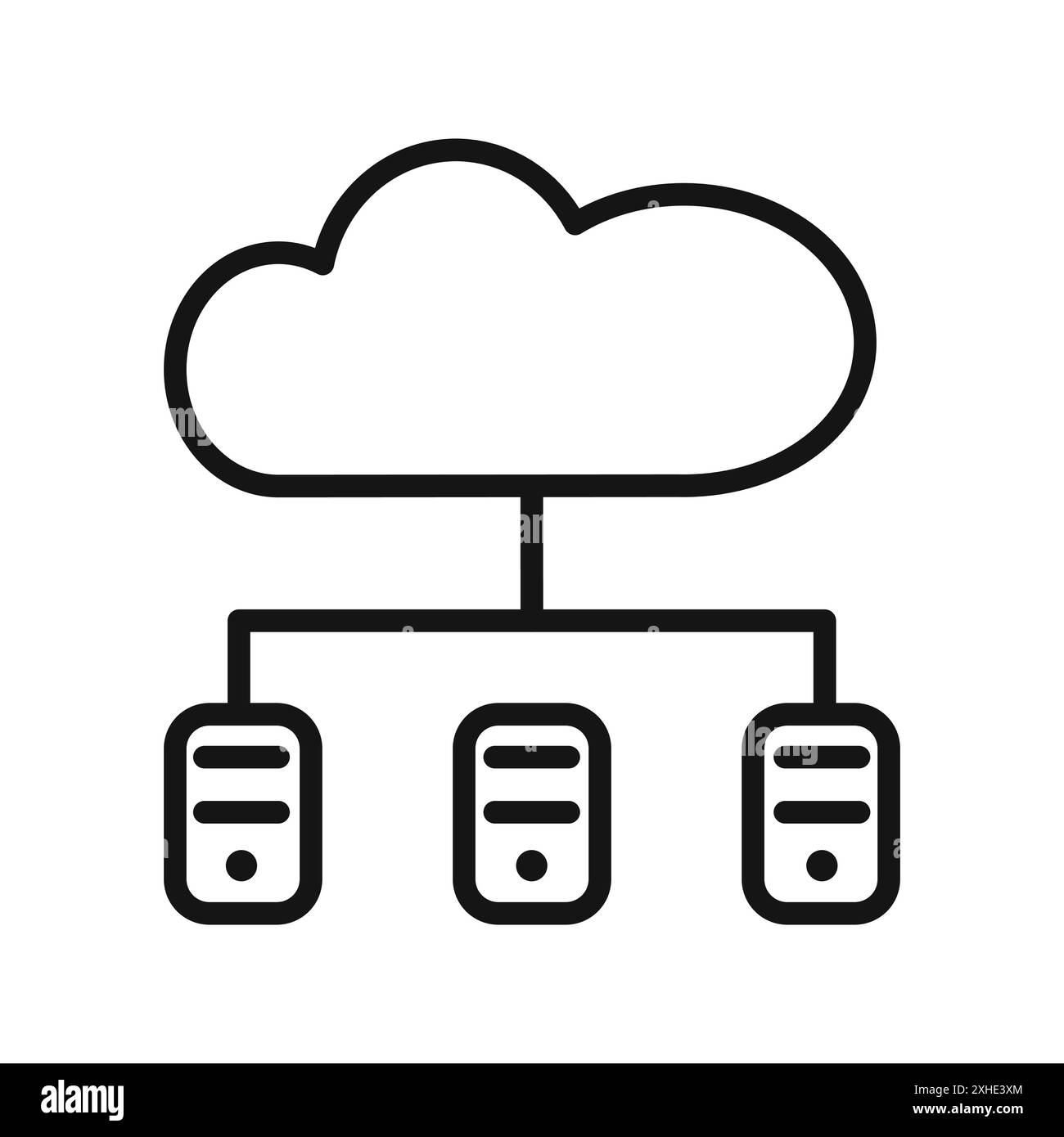 Cloud Data Center icon Vector symbol or sign set collection in black ...