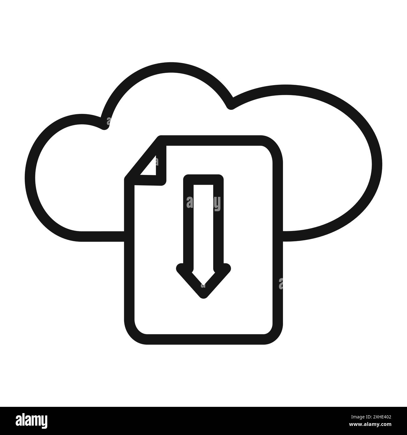 Cloud download file icon Vector symbol or sign set collection in black ...