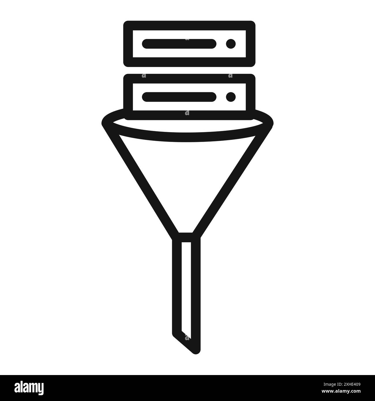 Data Filtering Icon Vector Symbol Or Sign Set Collection In Black And White Outline Stock Vector