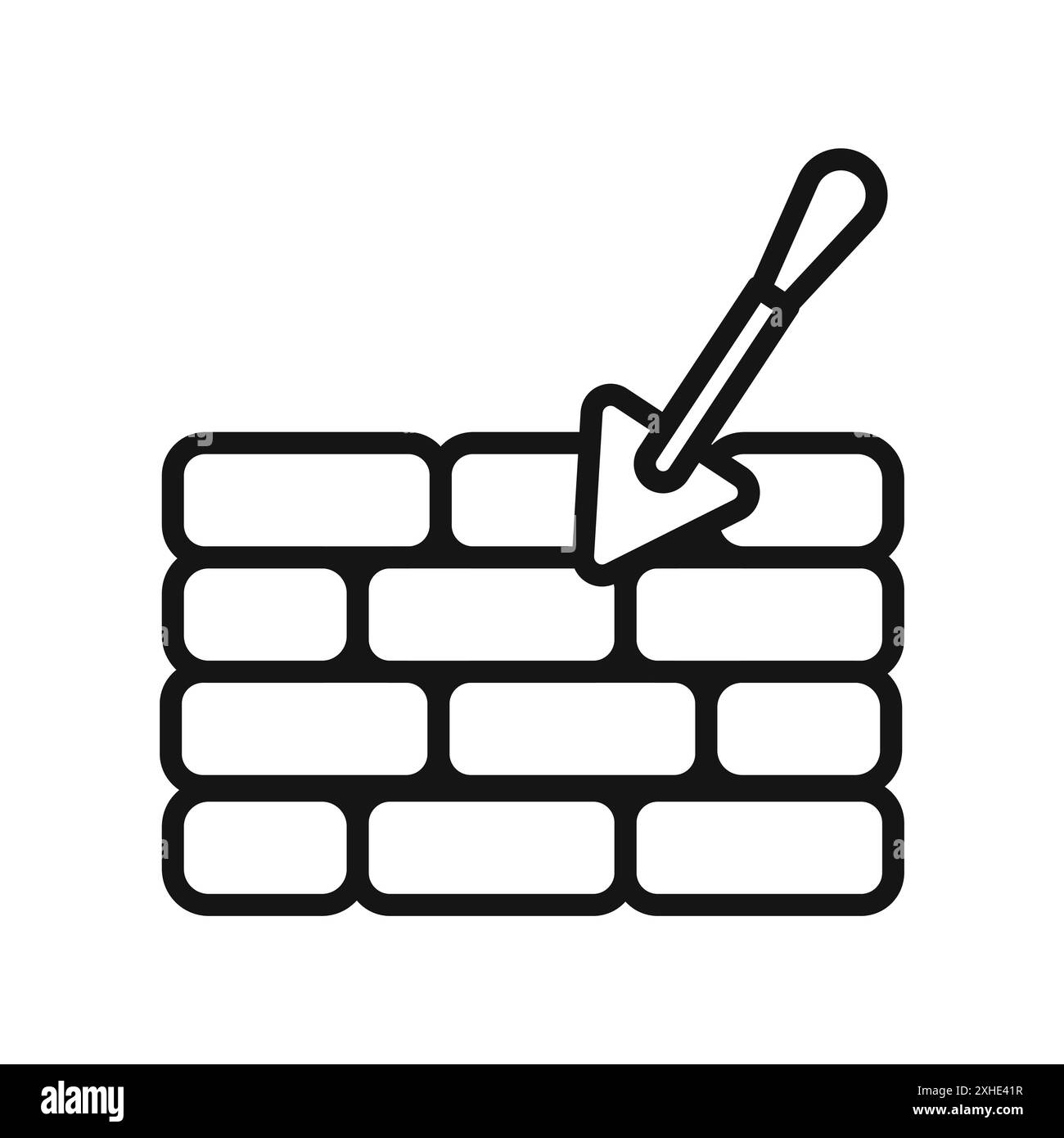 Brickwork icon Vector symbol or sign set collection in black and white ...