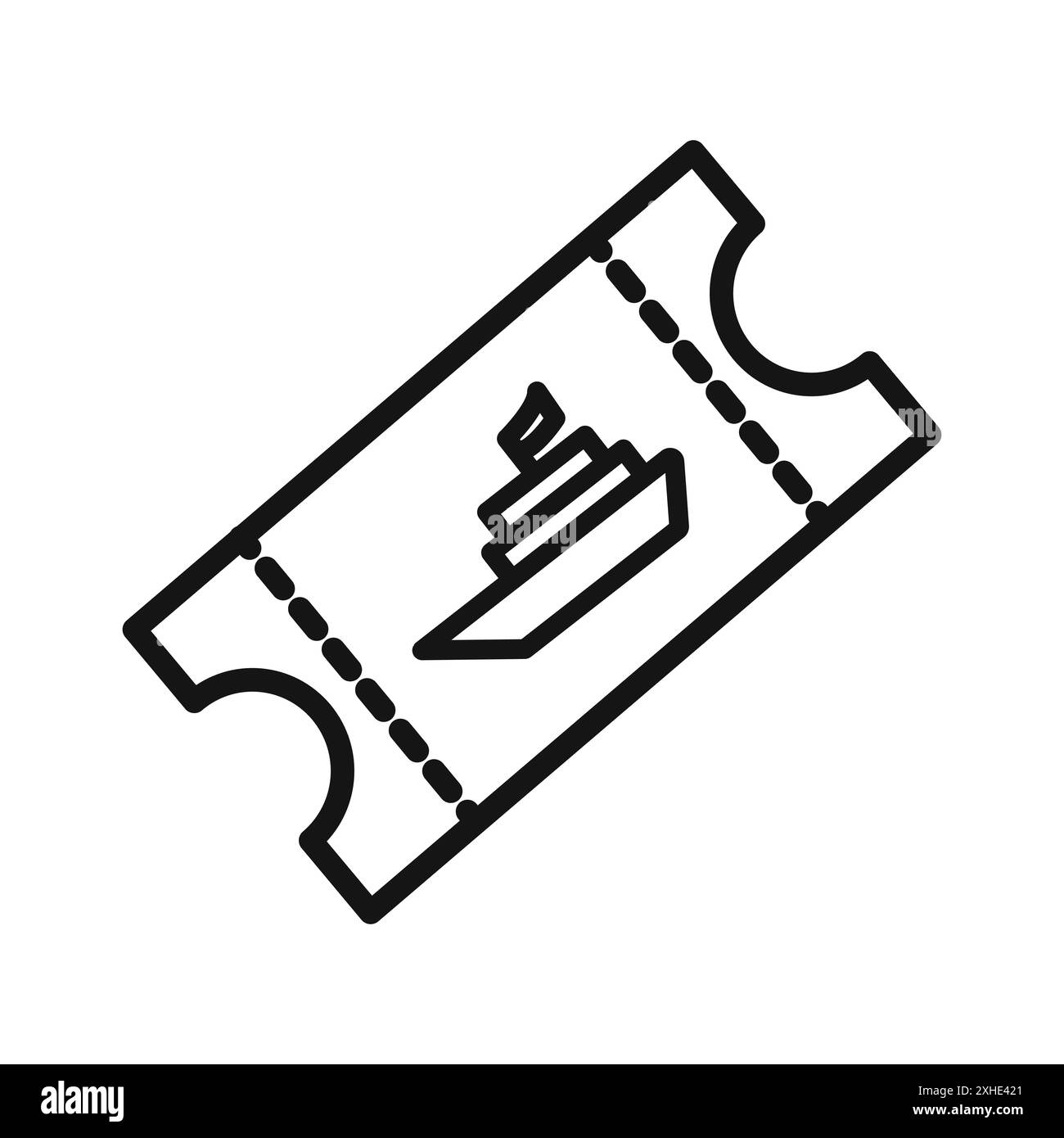 cruise ship Ticket icon Vector symbol or sign set collection in black ...