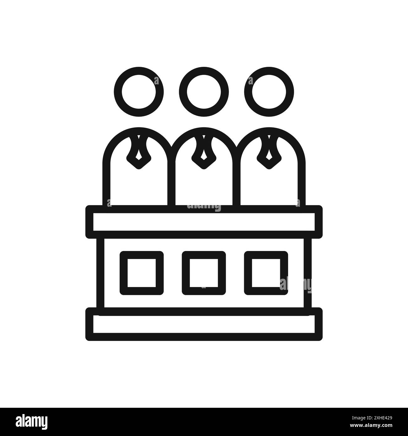 committee board icon Vector symbol or sign set collection in black and ...