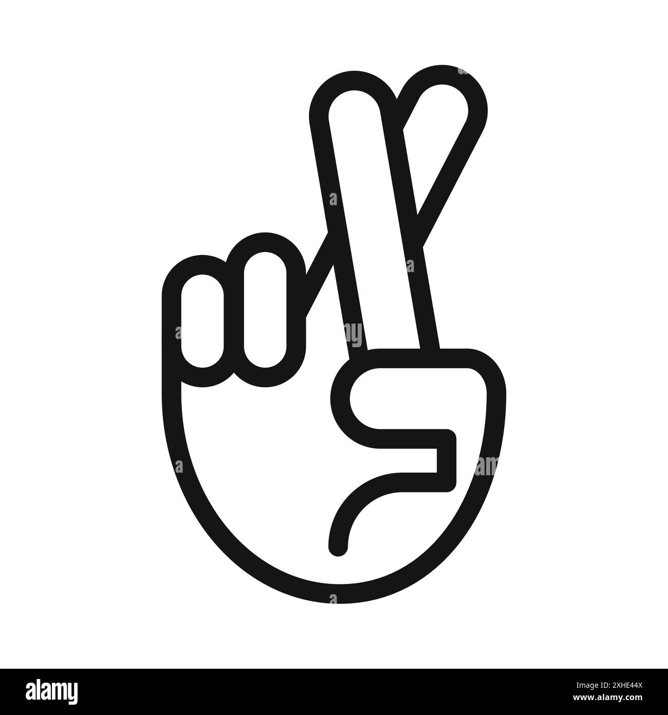 Crossed fingers icon Vector symbol or sign set collection in black and ...