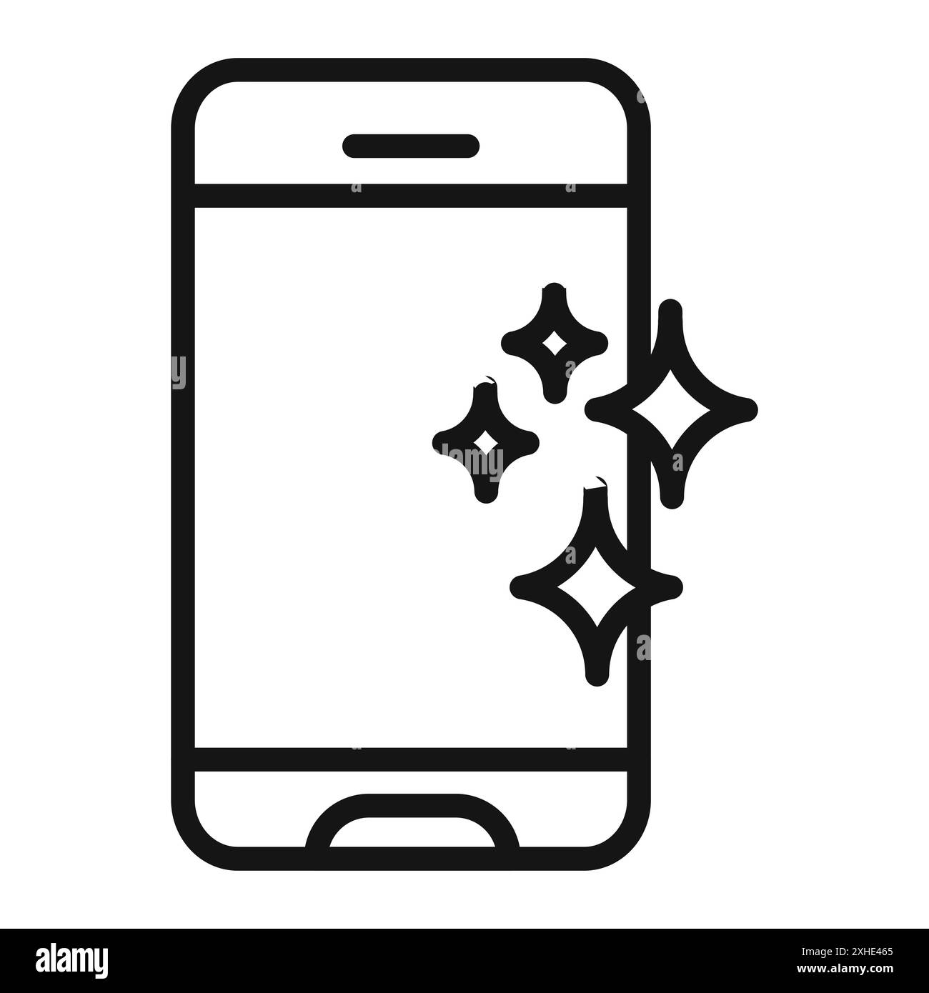 clean phone glass icon Vector symbol or sign set collection in black ...
