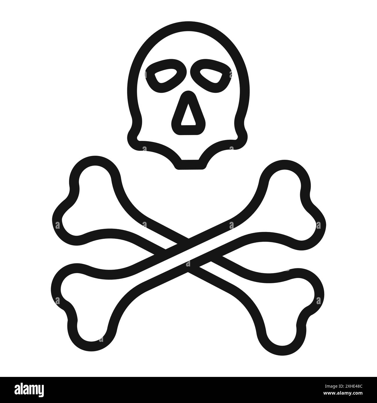 Crossbones skull icon Vector symbol or sign set collection in black and ...