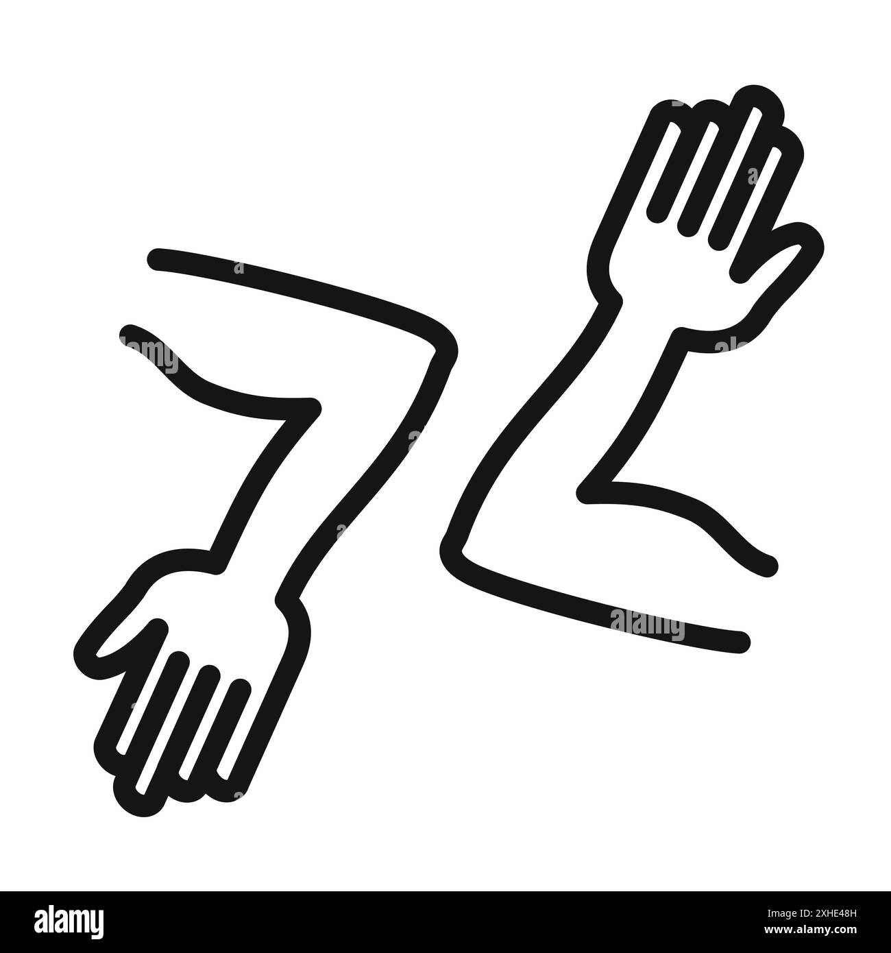 elbow greeting icon Vector symbol or sign set collection in black and ...