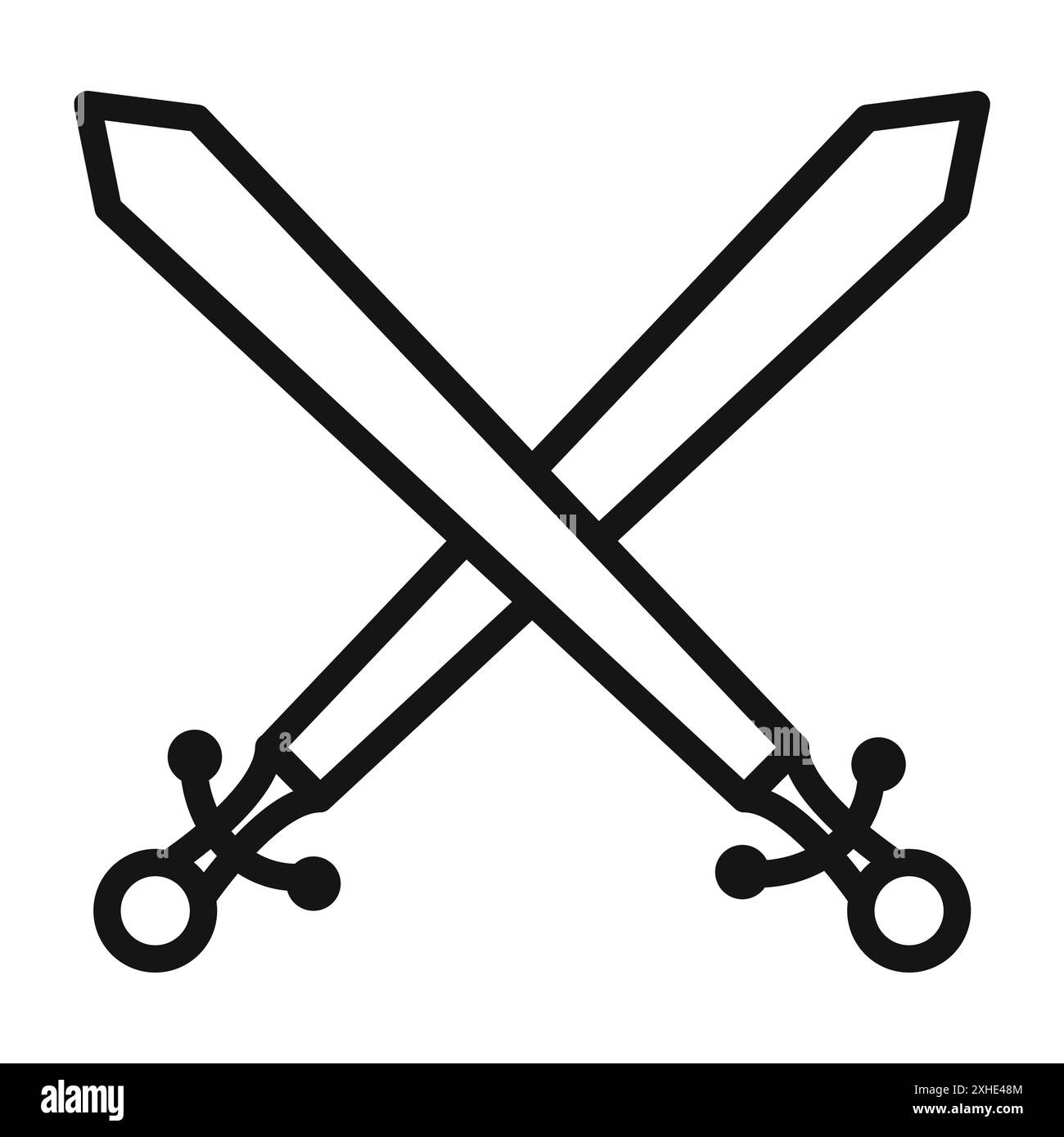 Crossed swords heraldic icon Vector symbol or sign set collection in ...