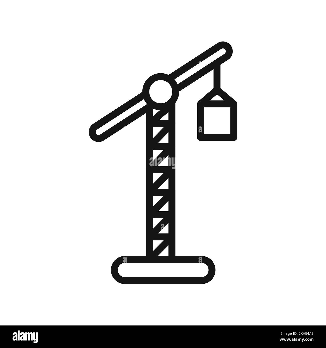 crane icon Vector symbol or sign set collection in black and white ...