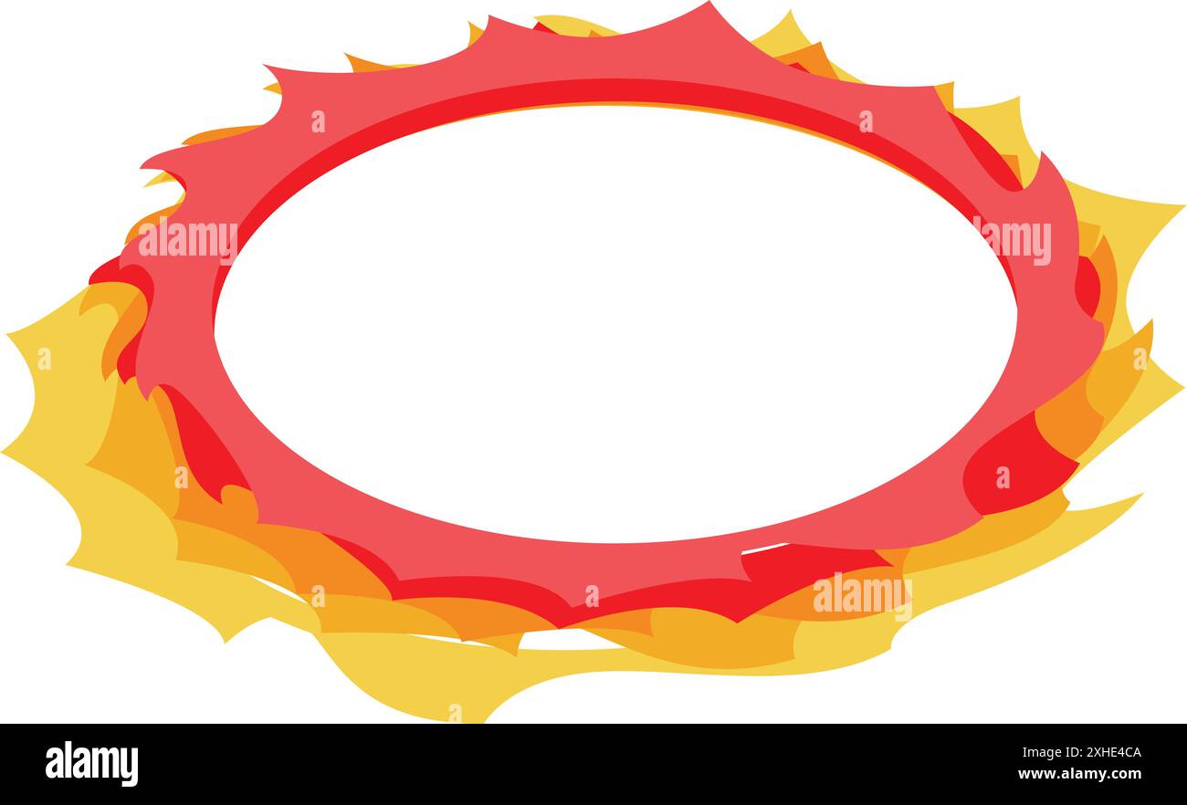 Abstract red and orange fire ring burning on white background Stock ...