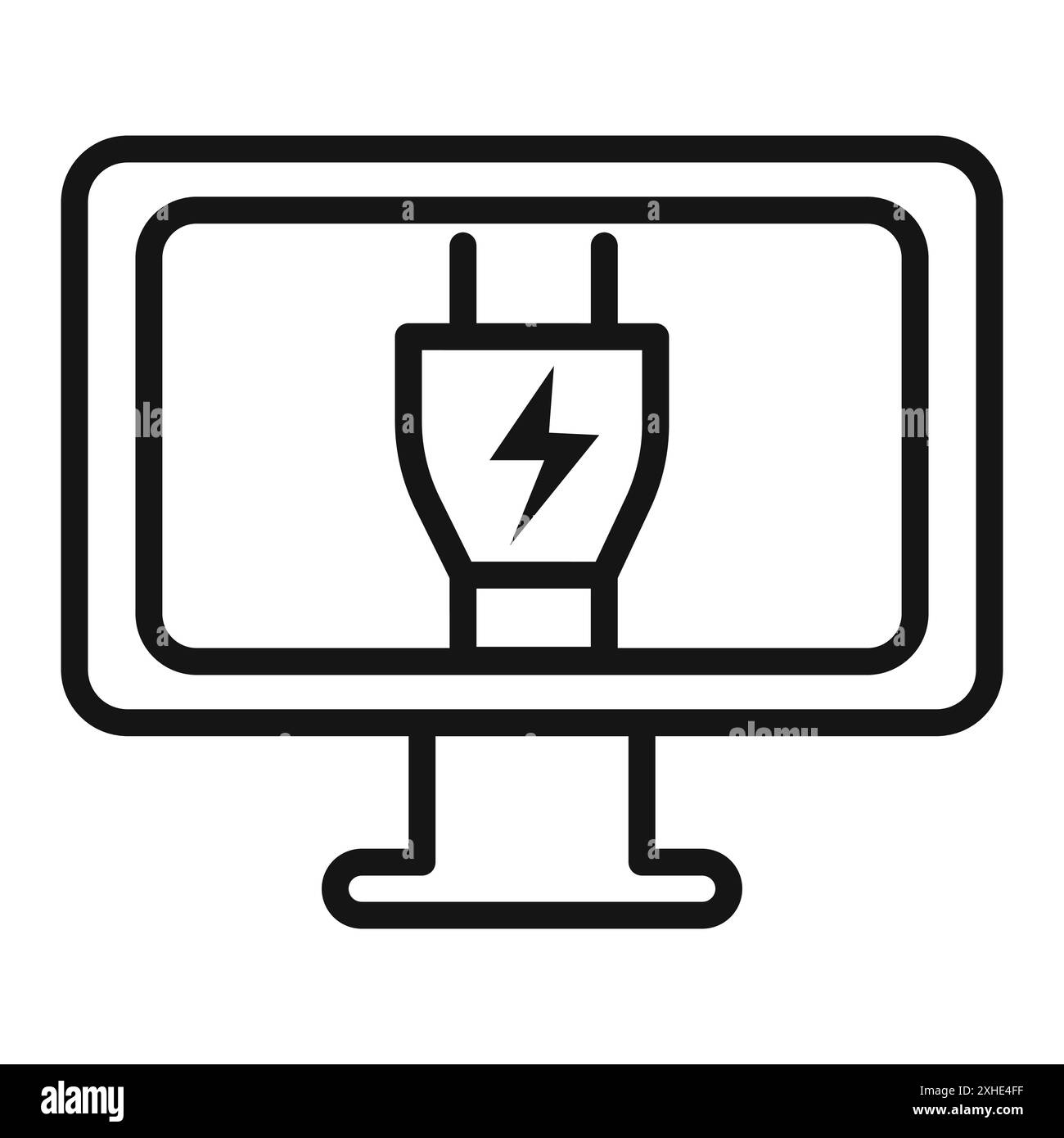 Electric Computer icon Vector symbol or sign set collection in black ...