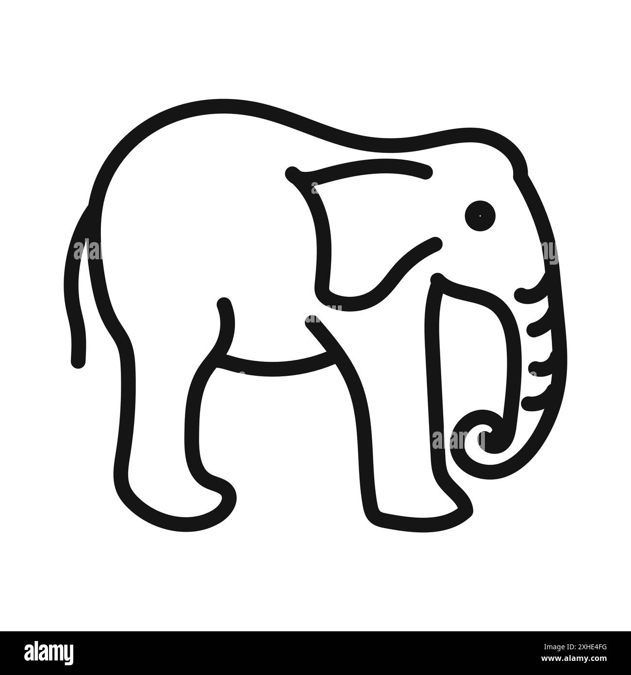 Elephant icon Vector symbol or sign set collection in black and white ...
