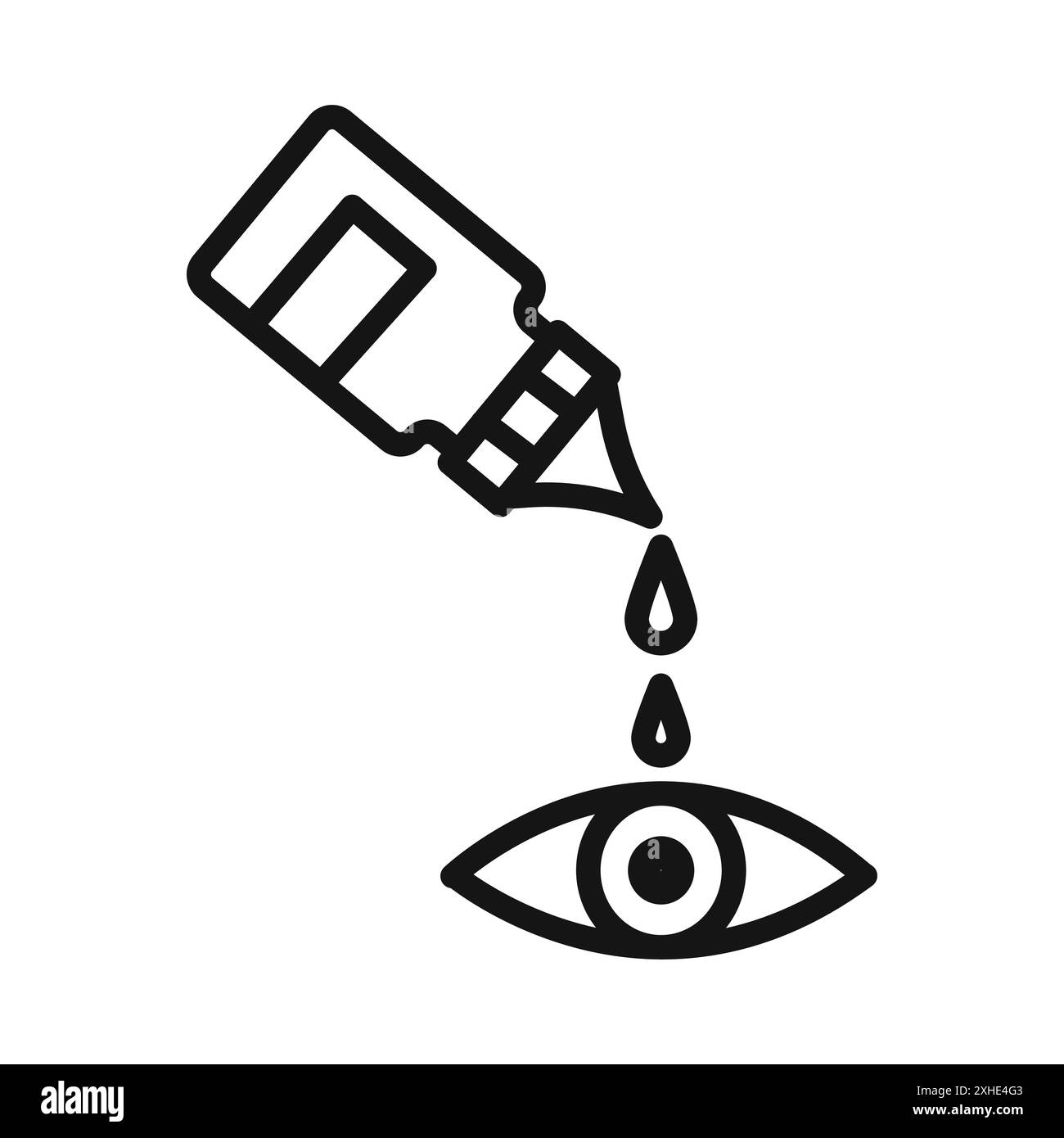 EYE DROP icon Vector symbol or sign set collection in black and white ...