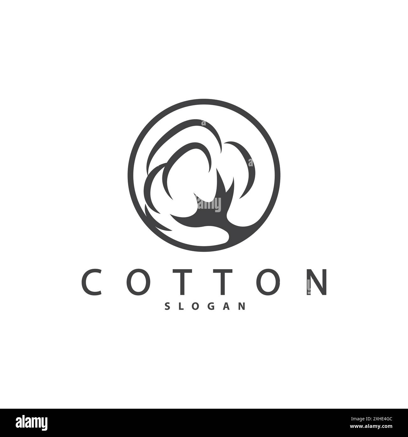 Cotton Logo Minimalist Design Simple Illustration Template Stock Vector ...
