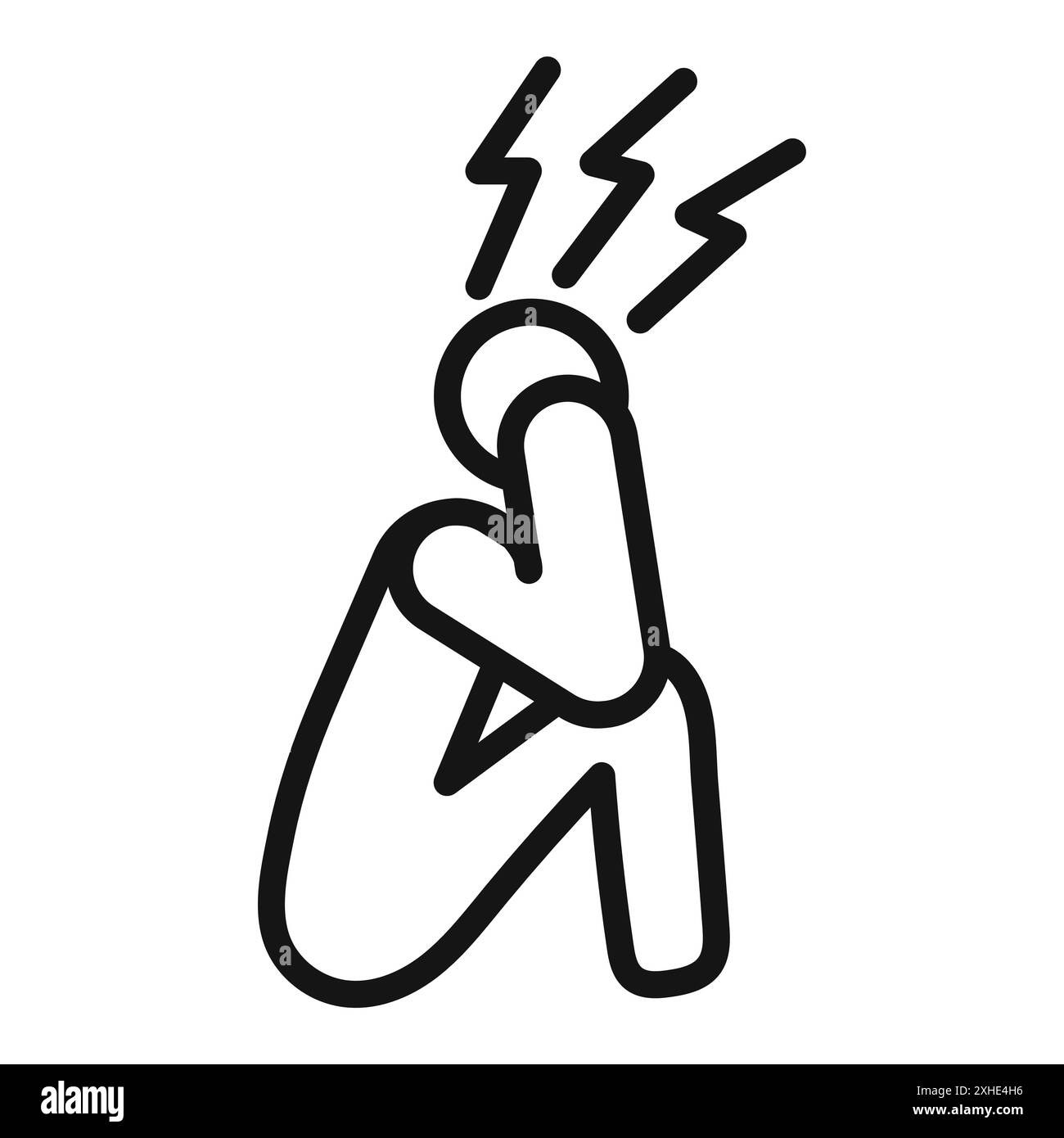 Depression icon Vector symbol or sign set collection in black and white ...