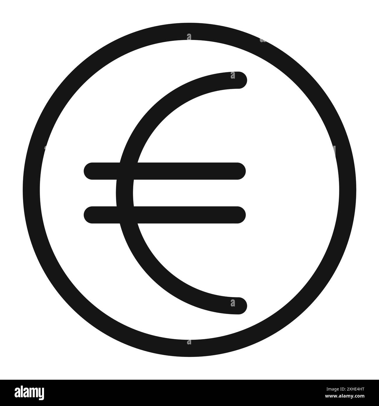 EURO icon Vector symbol or sign set collection in black and white ...