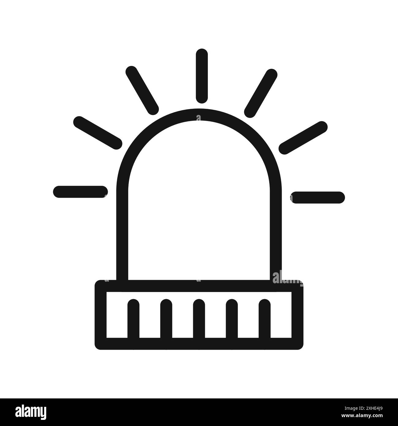 emergency fire siren icon Vector symbol or sign set collection in black ...