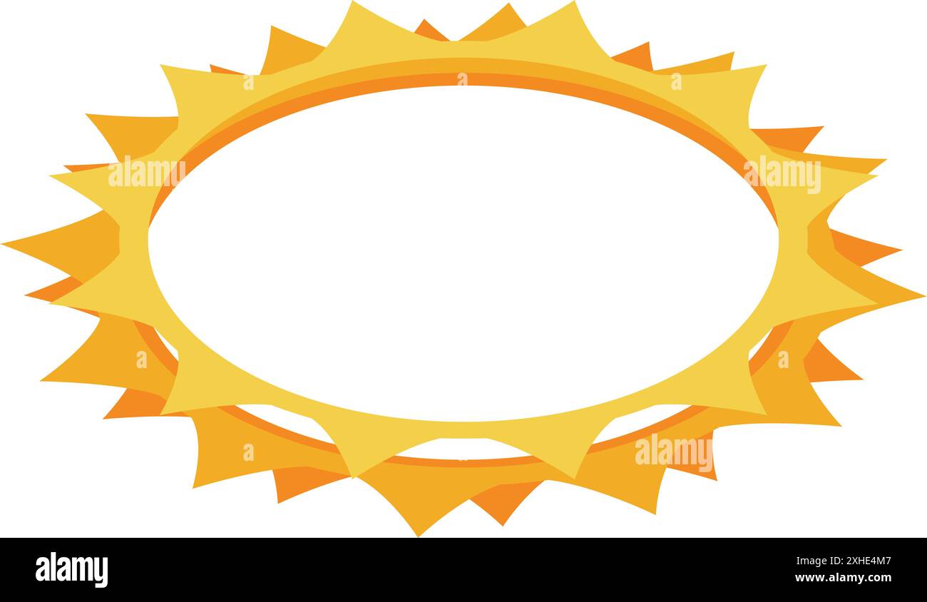 Golden sun shining with bright light beams, isolated over white ...