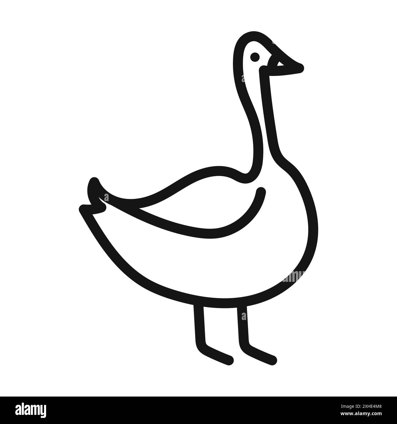Goose icon Vector symbol or sign set collection in black and white ...