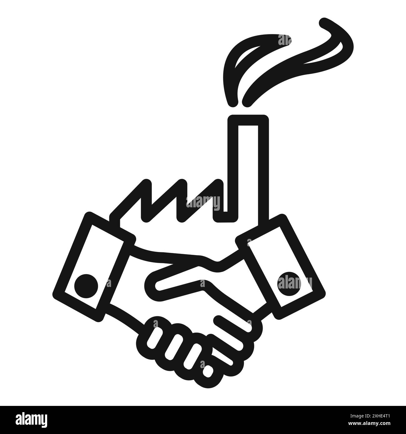 Factory Deal Icon Vector Symbol Or Sign Set Collection In Black And White Outline Stock Vector