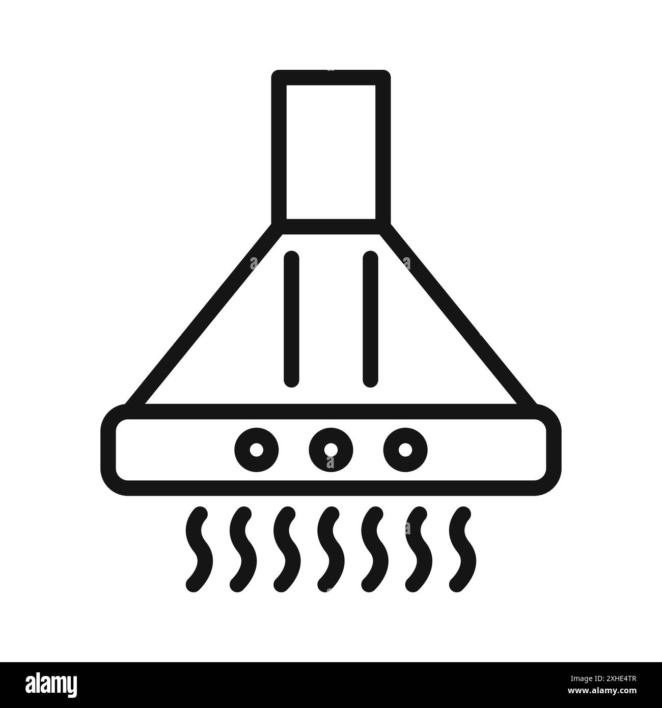 Extractor Hood icon Vector symbol or sign set collection in black and ...