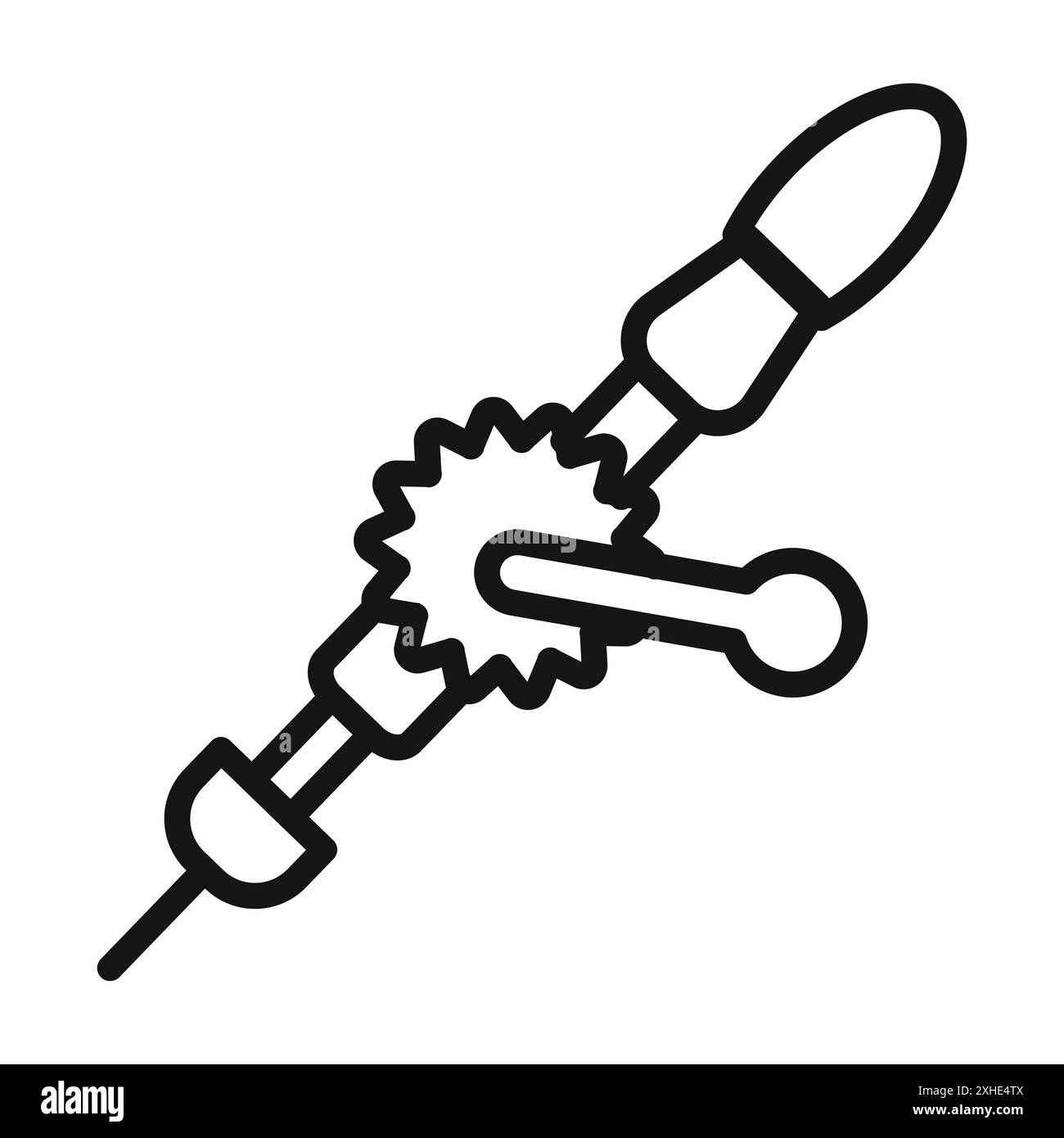Hand drill icon Vector symbol or sign set collection in black and white ...