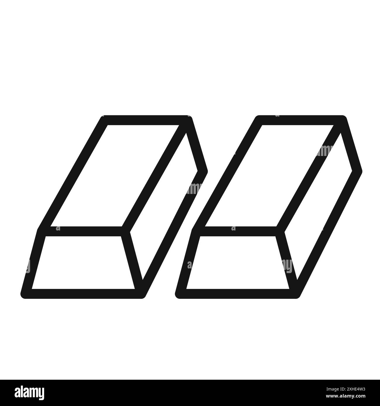 gold bars icon Vector symbol or sign set collection in black and white outline Stock Vector ...