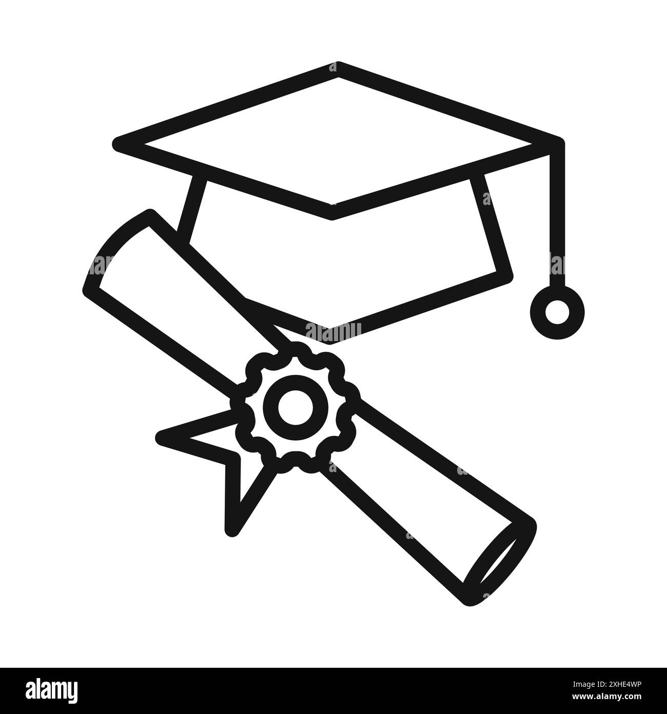Graduation ceremony icon Vector symbol or sign set collection in black ...