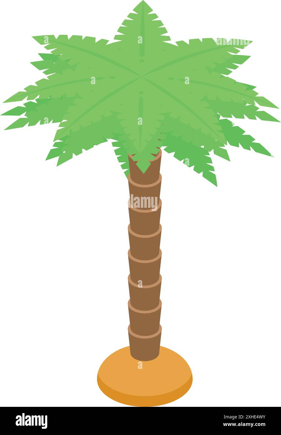 Green palm tree growing on white background isometric view Stock Vector ...
