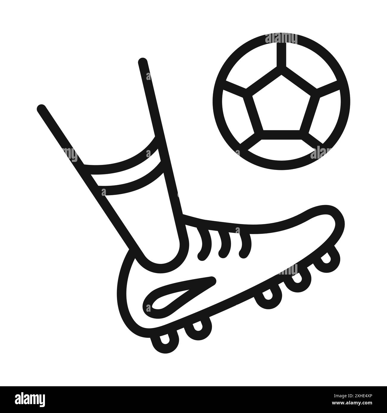 Football kick icon Vector symbol or sign set collection in black and ...
