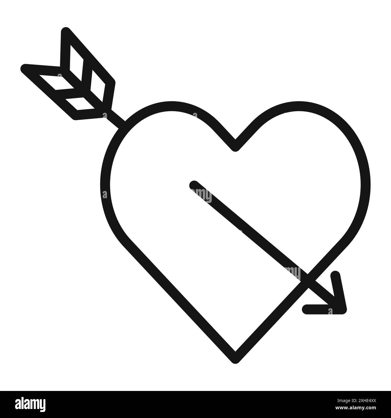 heart and arrow Amour icon Vector symbol or sign set collection in ...