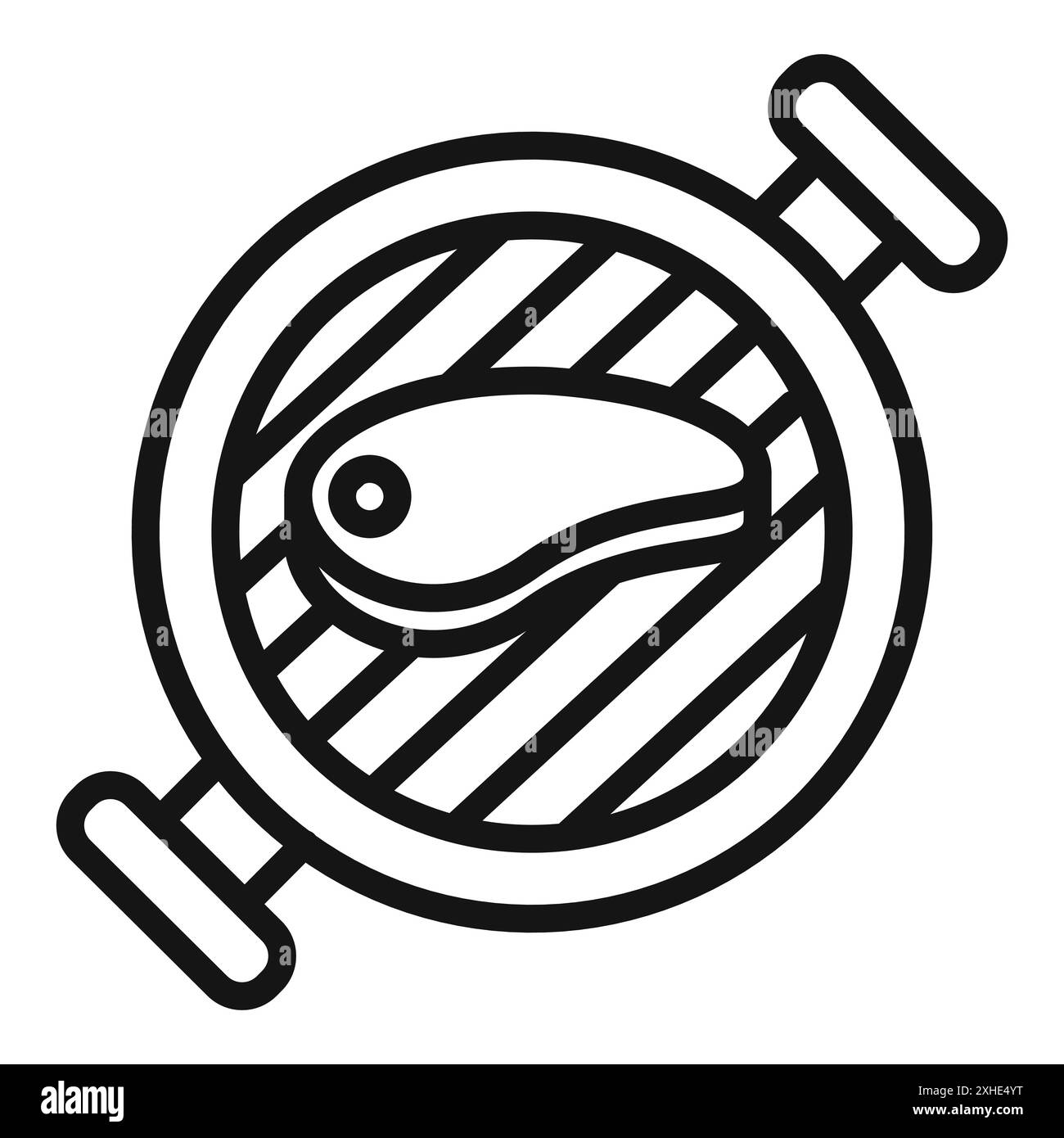 grill icon Vector symbol or sign set collection in black and white ...