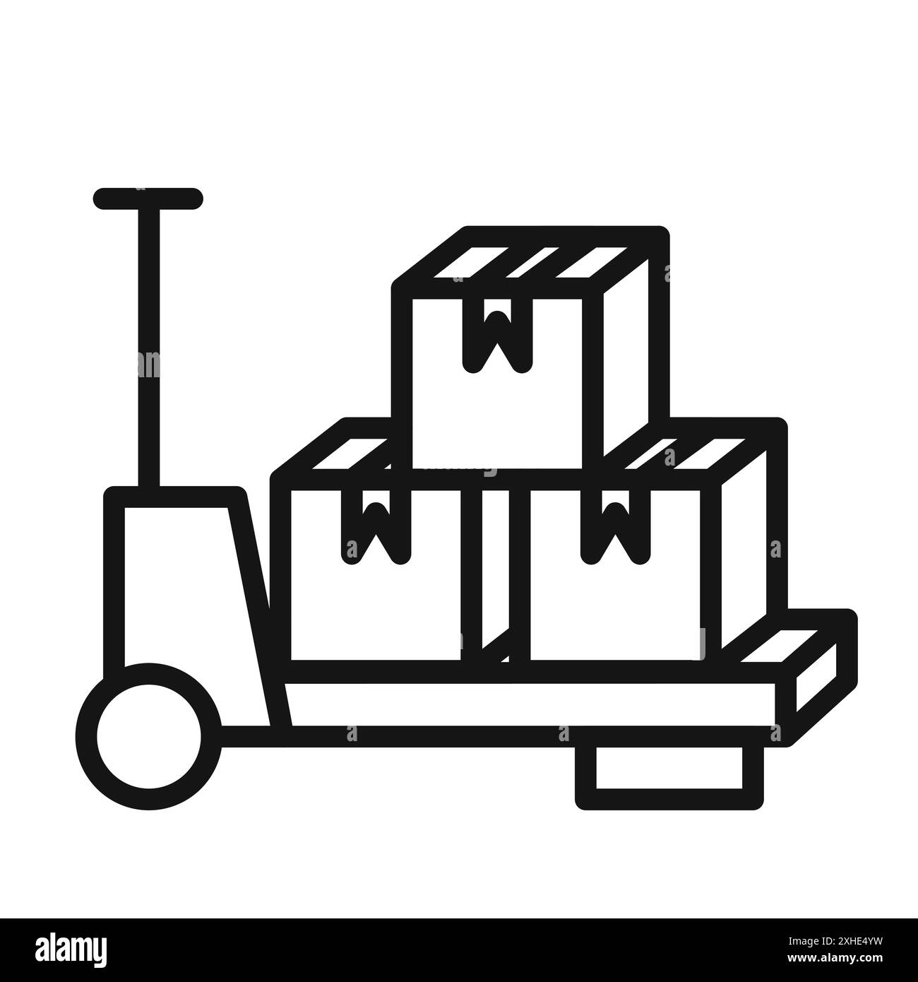 Hand pallet jack icon Vector symbol or sign set collection in black and ...