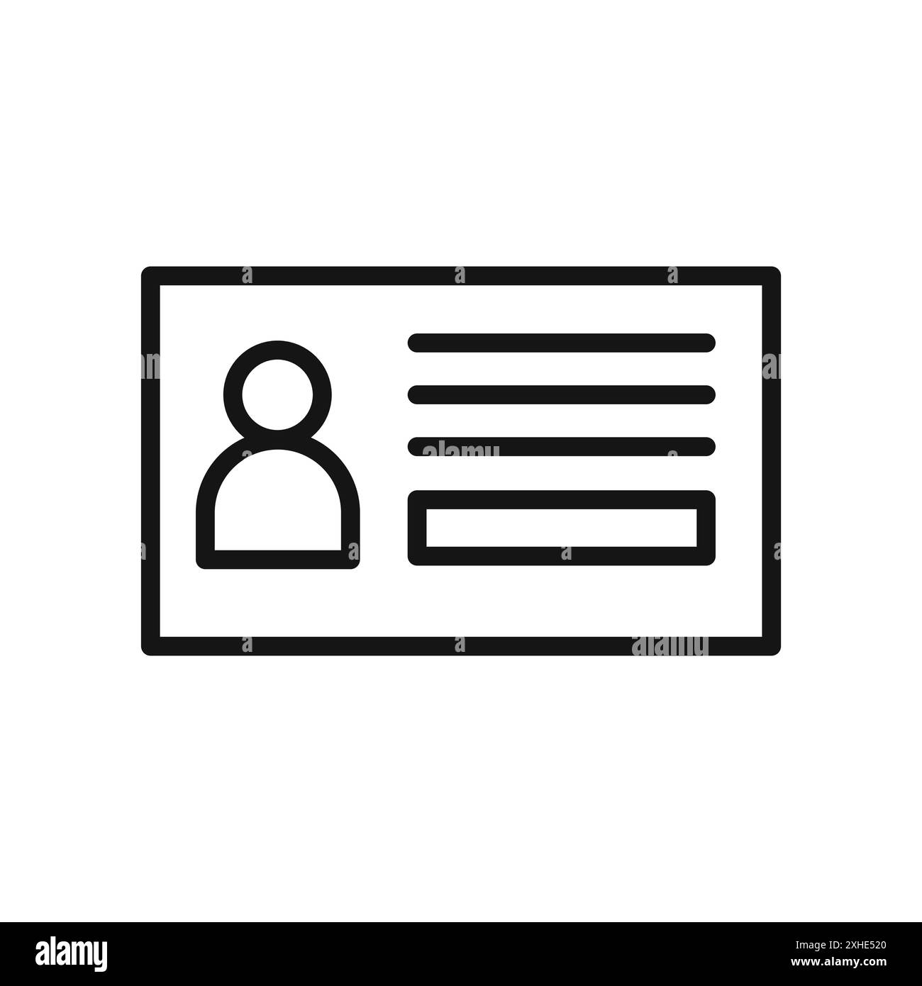 Identification card icon Vector symbol or sign set collection in black ...