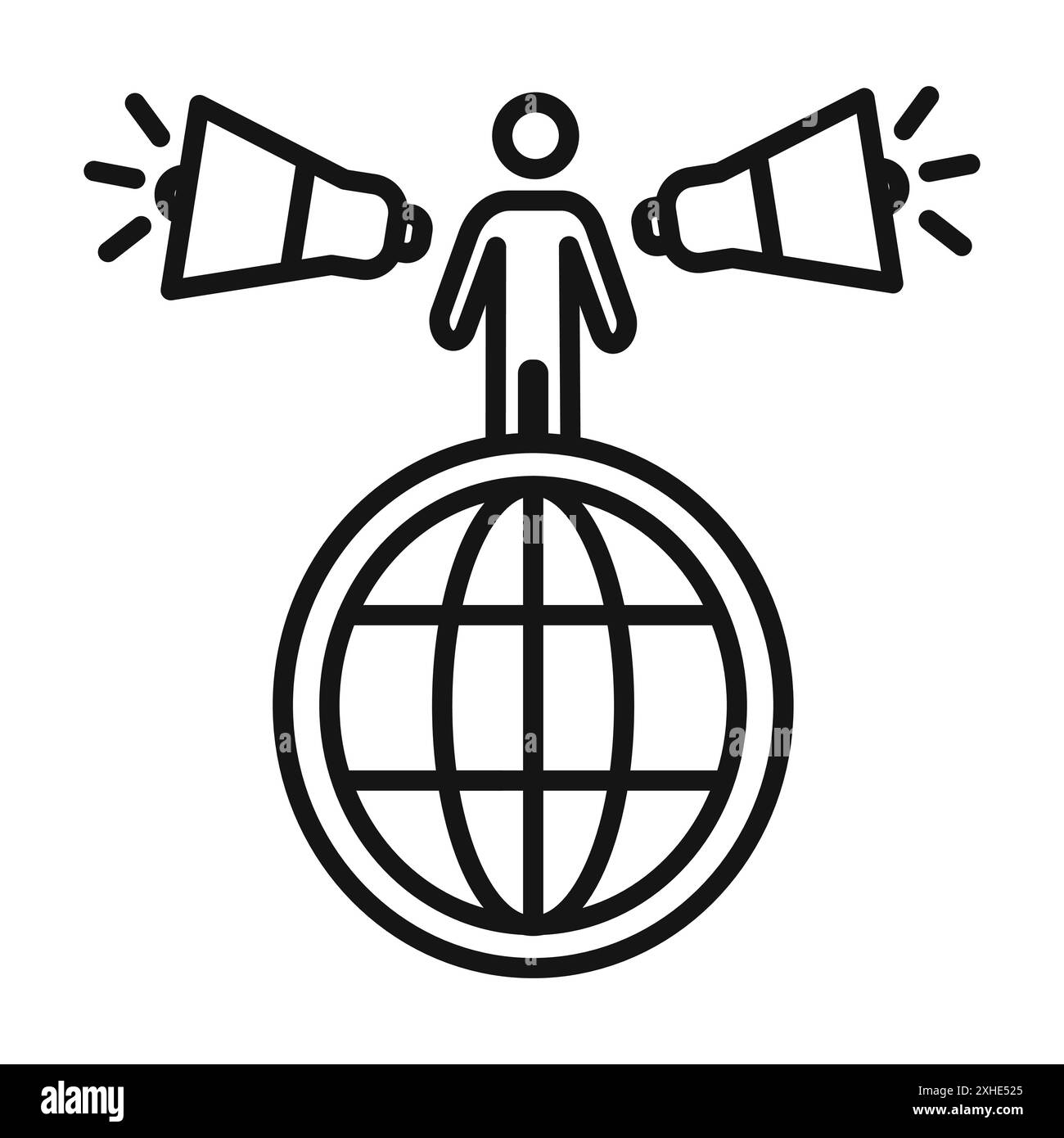 Global campaign icon Vector symbol or sign set collection in black and ...