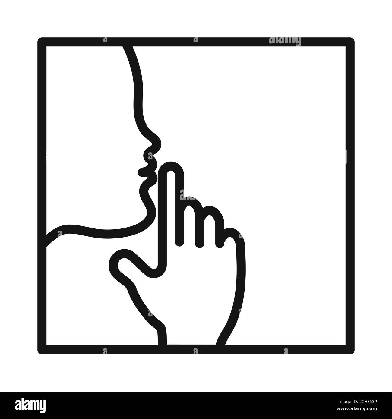 Keep silence icon Vector symbol or sign set collection in black and ...