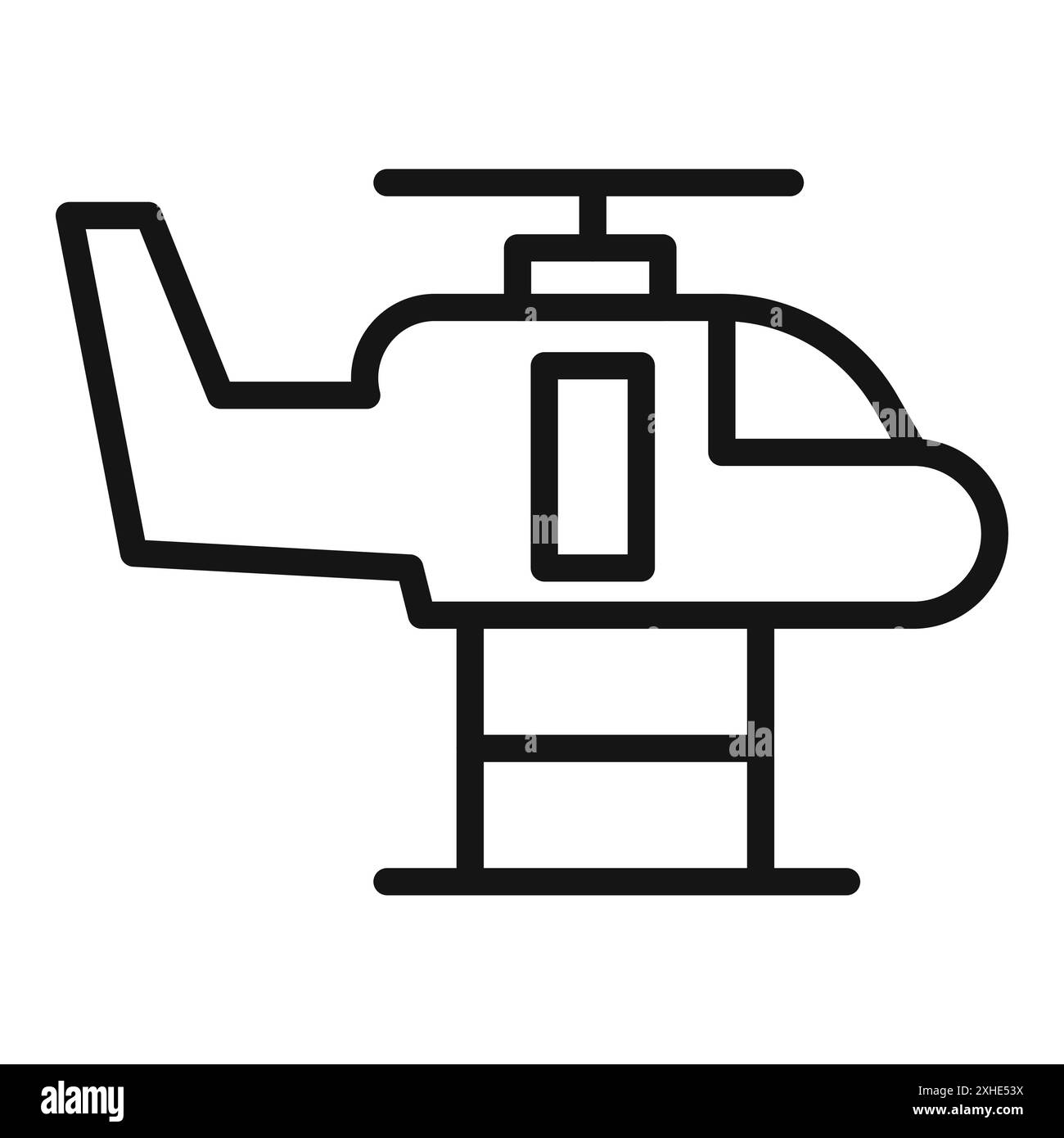 Helicopter icon Vector symbol or sign set collection in black and white ...
