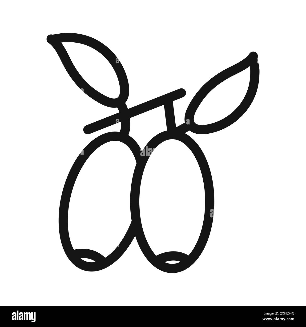 Jujube icon Vector symbol or sign set collection in black and white ...