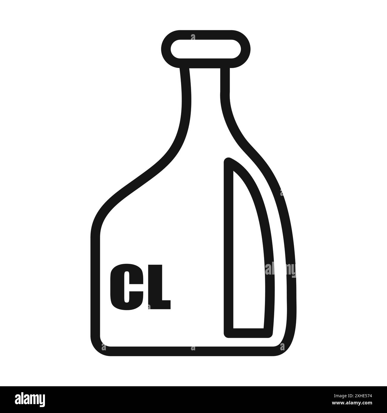 liquid Chlorine chemical icon Vector symbol or sign set collection in ...
