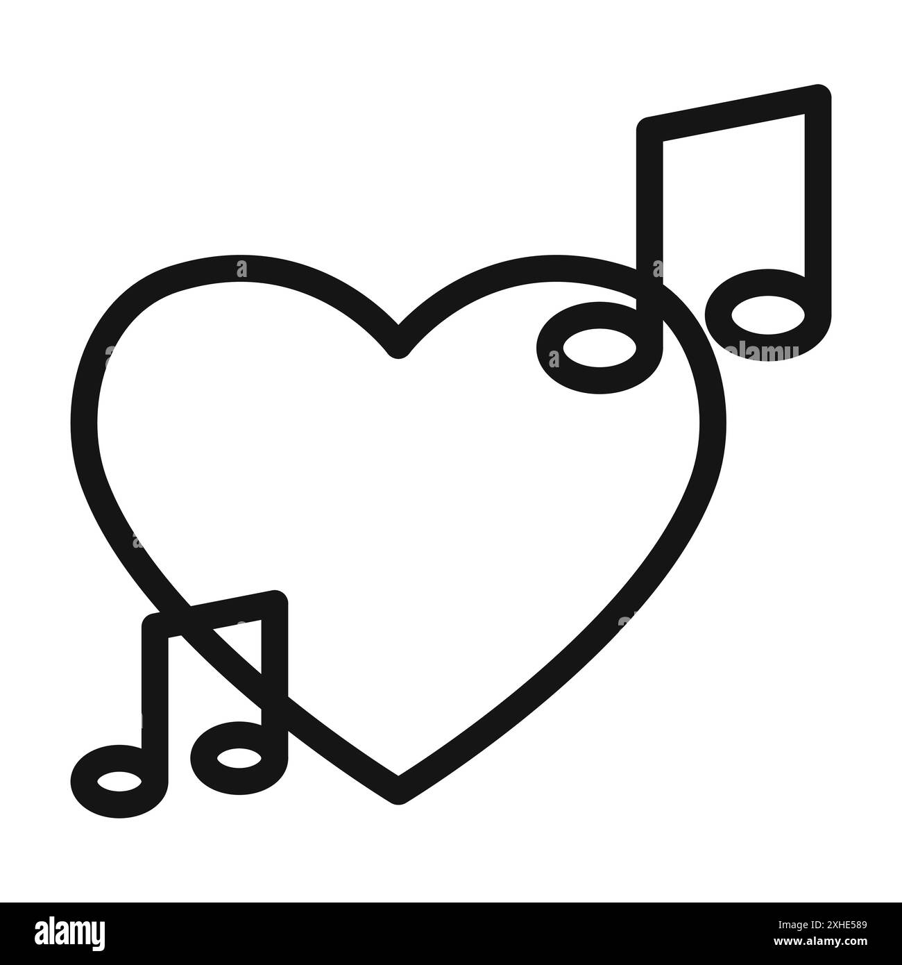 Heard heart note icon Vector symbol or sign set collection in black and ...