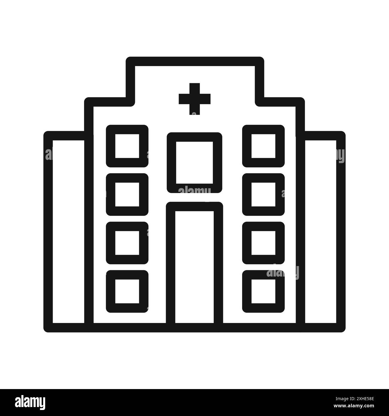Hospital Building Icon Vector symbol or sign set collection in black ...