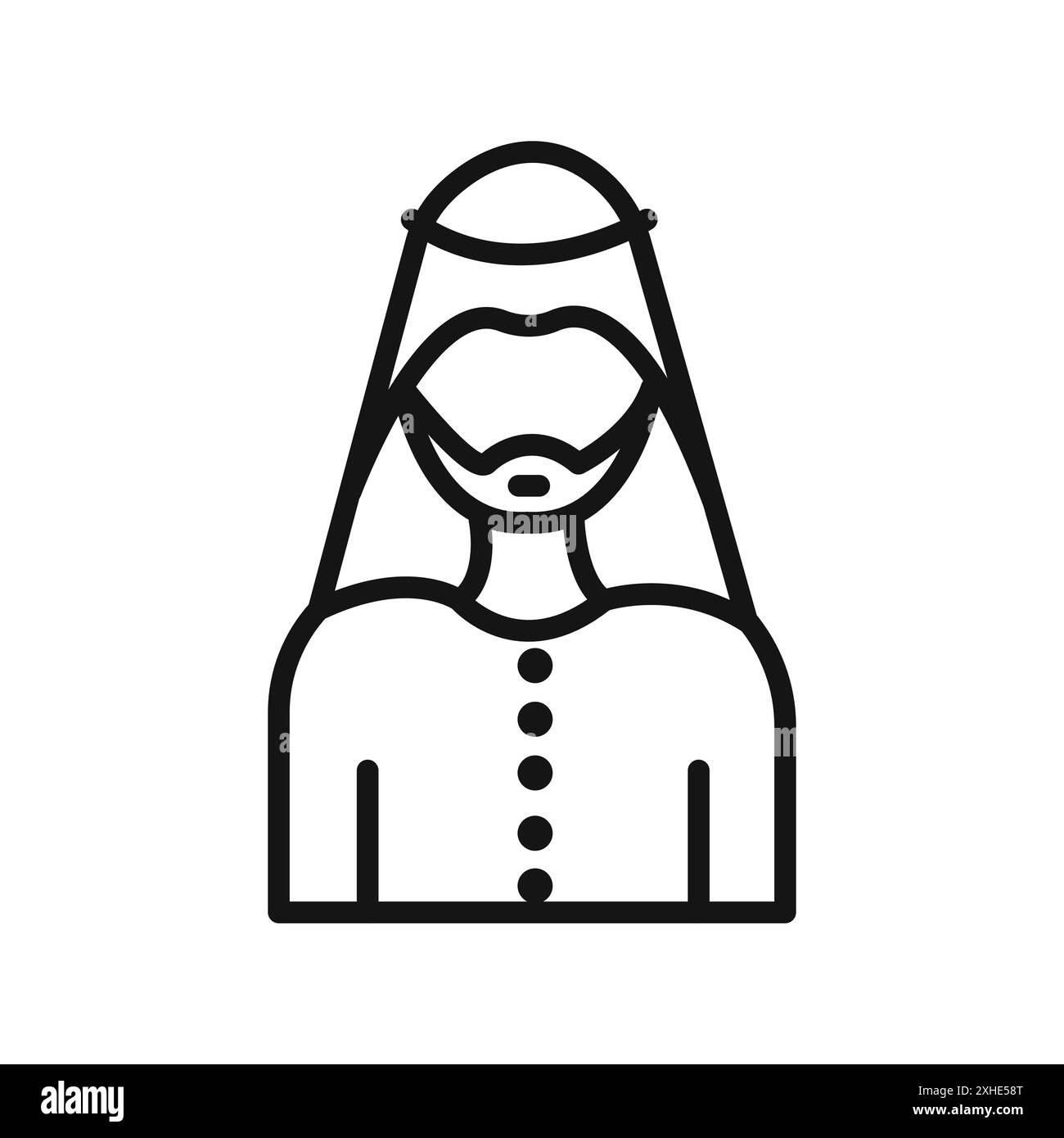 man in wearing a keffiyeh icon Vector symbol or sign set collection in black and white outline ...